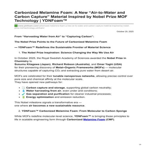 ydnfoam.com-Carbonized Melamine Foam_ A New “Air-to-Water and Carbon ...