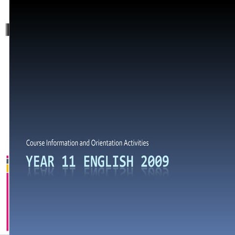 2009 English Overview Year 11 CCG | PPT