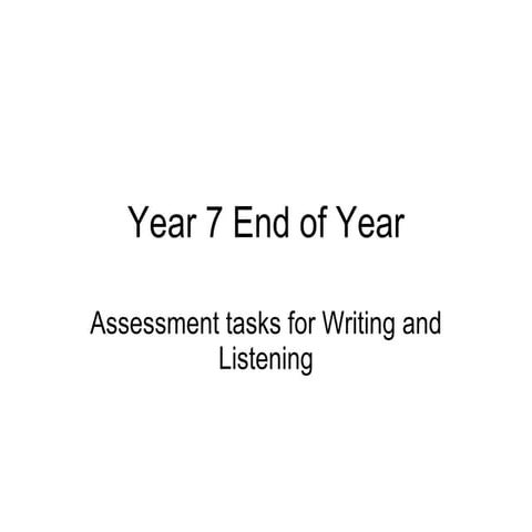 Year 7 End Of Year | PPT