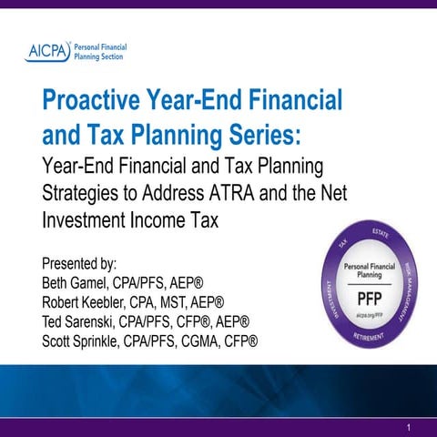 Proactive Year-end Financial and Tax Planning Strategies | PPT