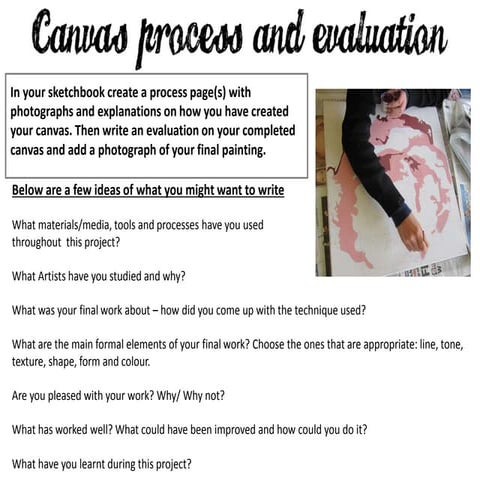 Year 10 canvas process and evaluation | PPT