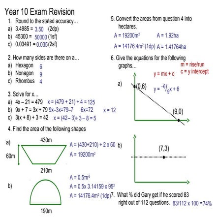 Year 10 end of year exam revision 1 | PPT