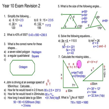 Year 10 end of year exam revision 2 | PPT