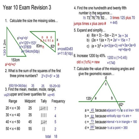 Year 10 end of year exam revision 3 | PPT
