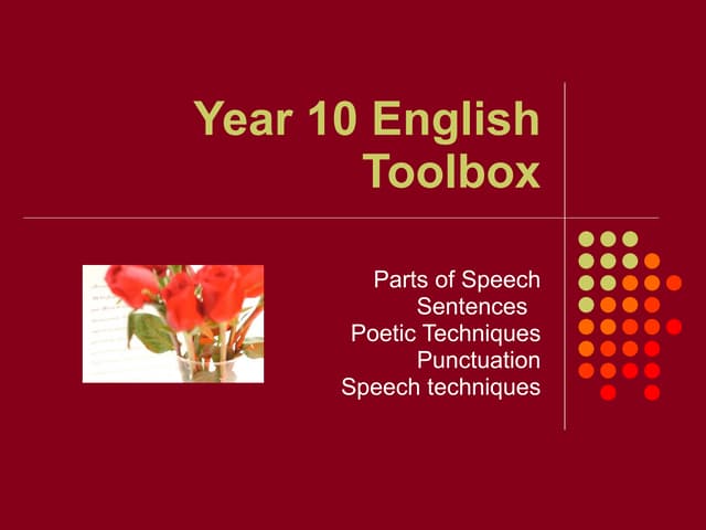 ENGLISH TOPICS FOR GRADE 8 | PPTX