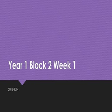 Year 1 Block 2 Week 1 - Intro | PPT