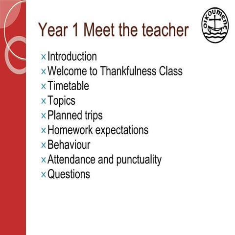Year 1 meet the teacher | PPTX