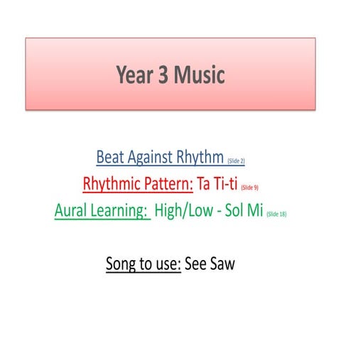 Year 3 Music Ppt | PPTX