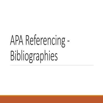 Year 5 apa referencing bibliographies | PPTX