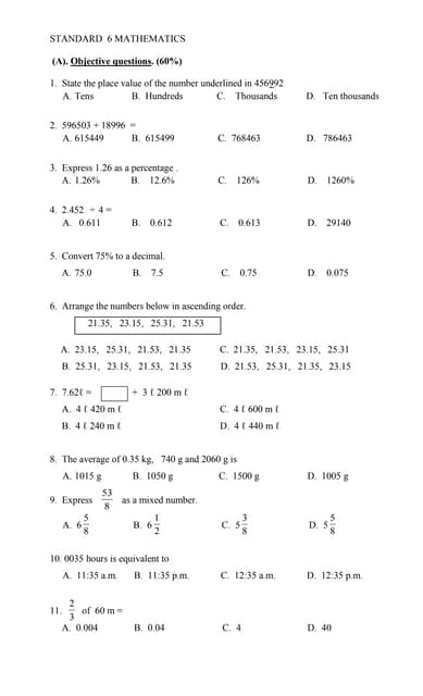 Year 3 Mathematics Exercise | PDF