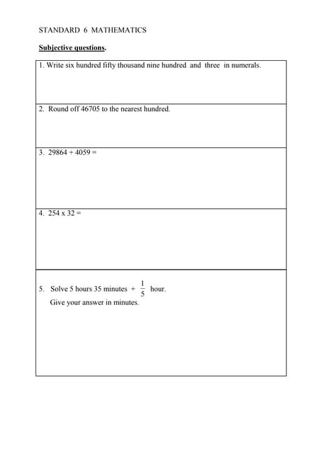 Year 5 mathematics exercises | PDF