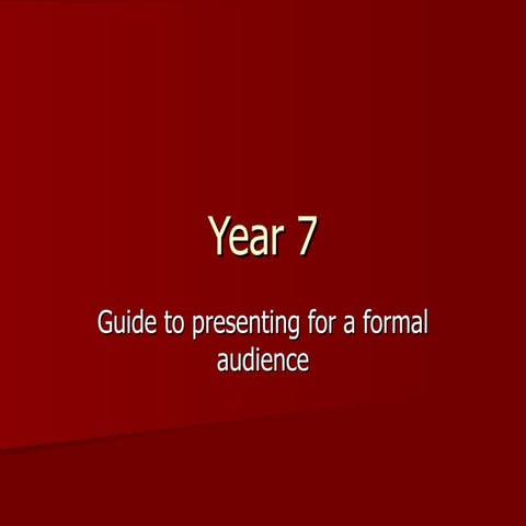 Year 7 | PPT