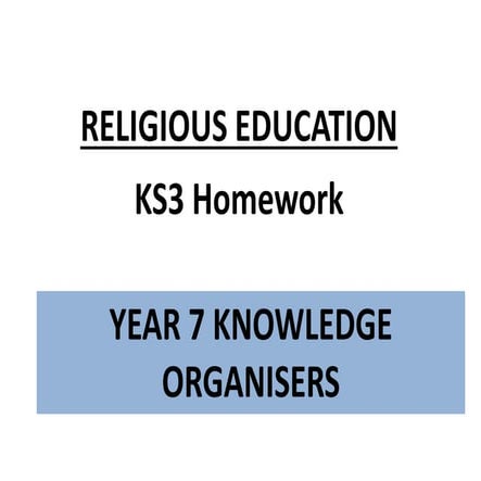 KS3 Homework - Year 7 knowledge Organisers | PPTX