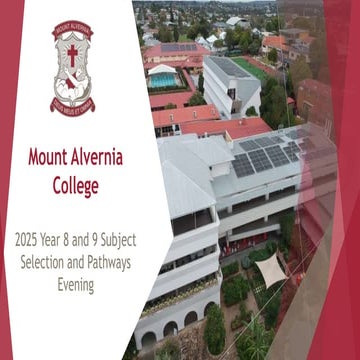 2025 Year 8 & 9 Subject Selection & Pathways Evening | PPTX