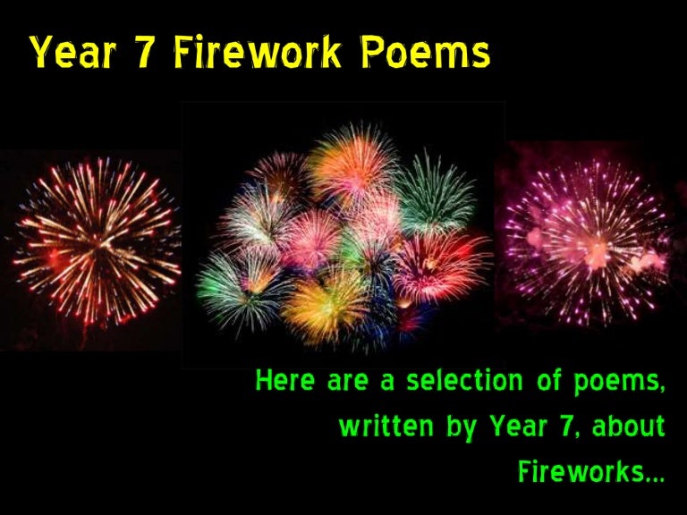 Year 7 firework poems