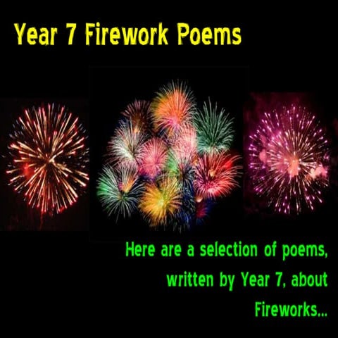 Year 7 firework poems | PPT