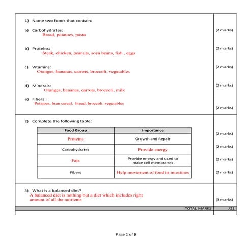 Year 8 Test with Solutions | DOCX