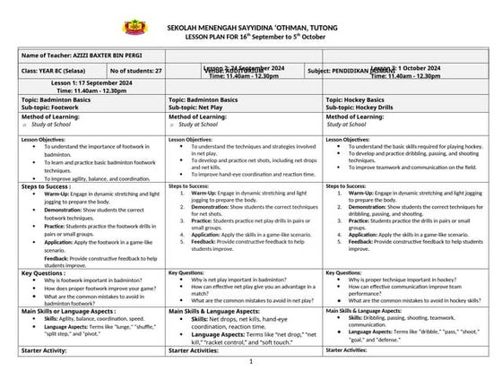 Weekly Plan for Lesson Week 41 - 43.docx
