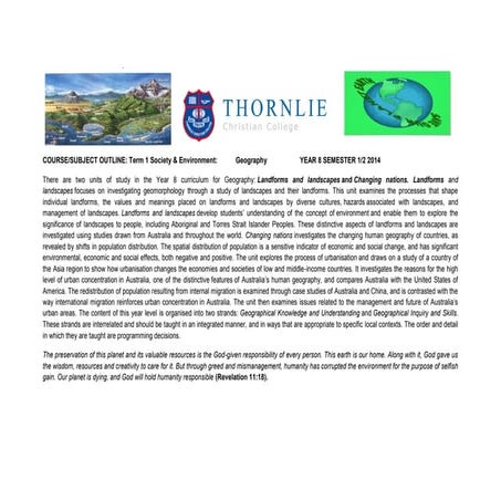 Year 8 hass outline semester 1 | PDF