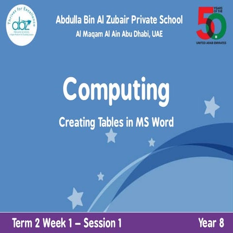 YEAR 8 ICT WEEK 1 CREATING TABLES.pptx