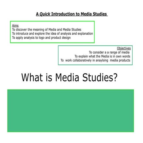 Year 9 media introduction | PDF