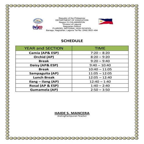 Year and section | DOCX