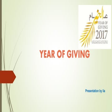 Year of giving | PPTX | Non-Profit Organizations | Industries