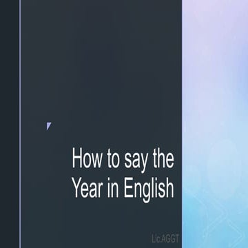 The years in English power point presentation | PPTX