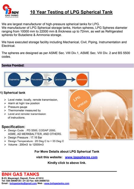 Guidelines for design construction and testing of lpg sphere | PDF
