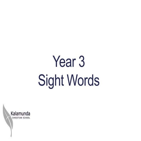 Year three sight words | PPTX