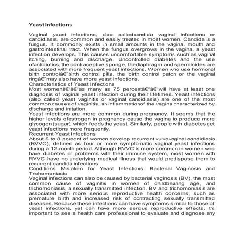 Yeast Infections | DOCX