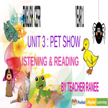 This unit teaches kids to learn about pets and it's habitats | PPTX