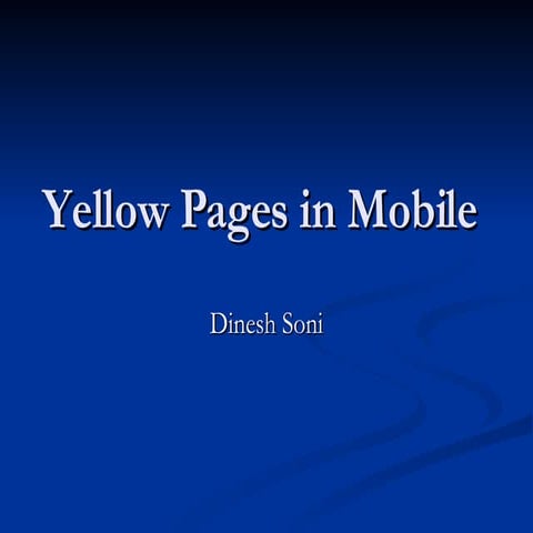 Yellow Pages In Mobile | PPT