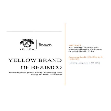 Marketing strategy of Yellow brand of beximco | PDF