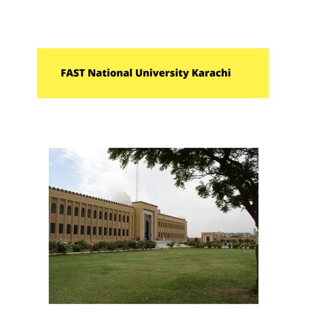 FAST National University Karachi | PDF