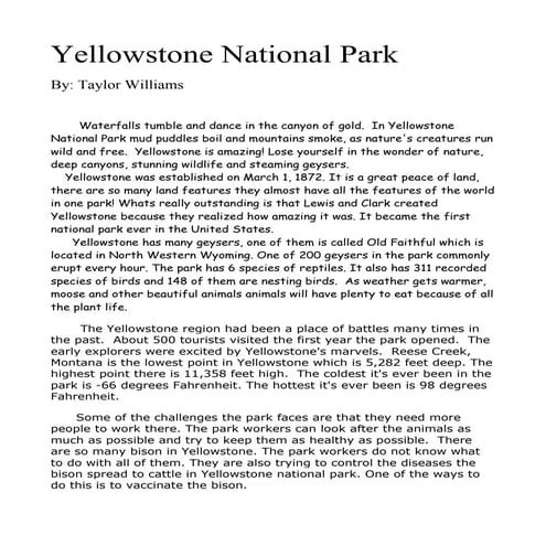 Yellowstone | DOC