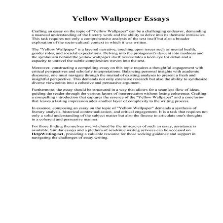Yellow Wallpaper Essays.pdf