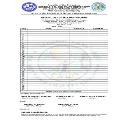 Yell participants | DOCX