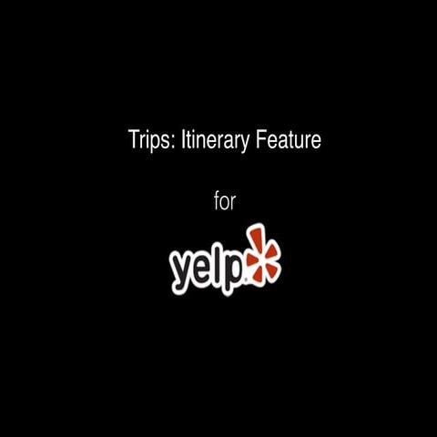 Yelp: Designing an Itinerary Feature | PPT
