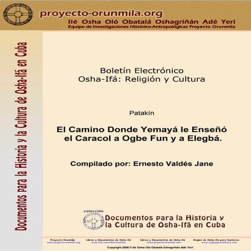 Yemata enseno caracol a eleggua | PDF