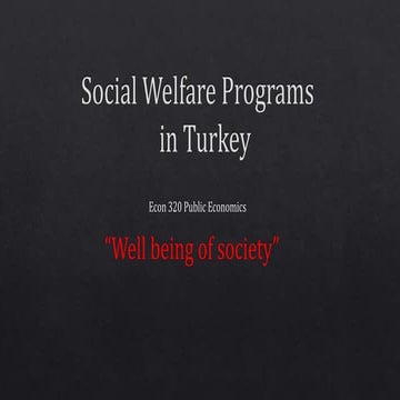 Social Welfare programs in Turkey | PPTX