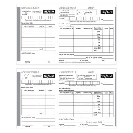 Yes bank deposit slip | PDF