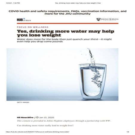 Yes, drinking more water may help you lose weight hub | PDF