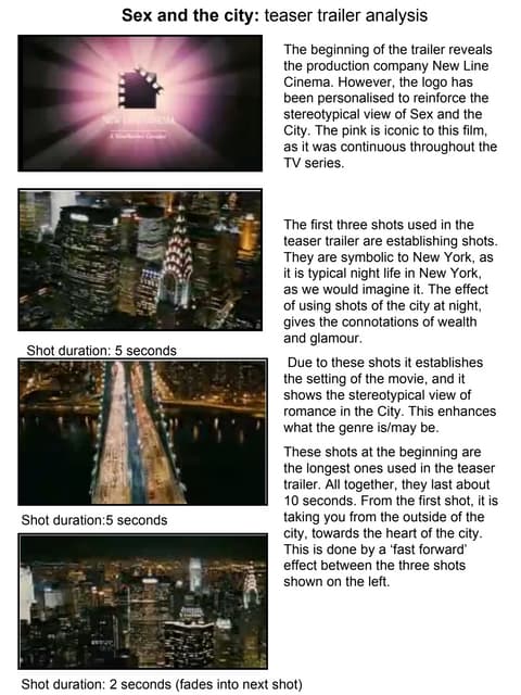 Film Trailer Analysis | DOCX | Soundtracks, TV and Showtunes | Music