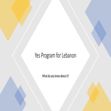 YES program in Lebanon Powerpoint for students | PPTX | Secondary ...