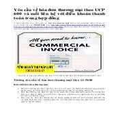 Yêu cầu về hóa đơn thương mại theo UCP 600 và mối liên hệ với điều khoản thanh toán trong hợp ...