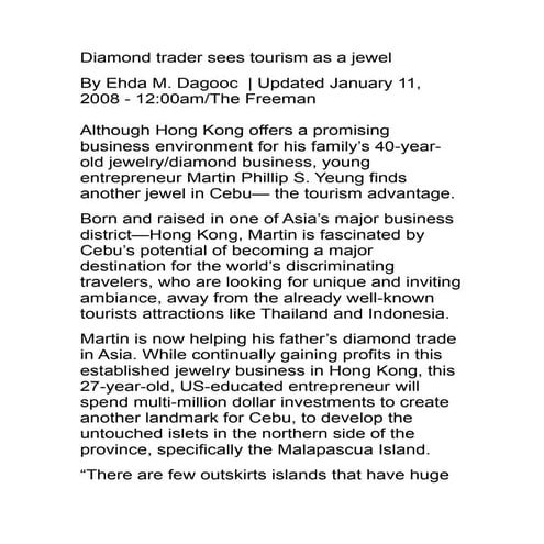 Martin Yeung, son of businessman Carlos Yeung talks about Kandaya ...