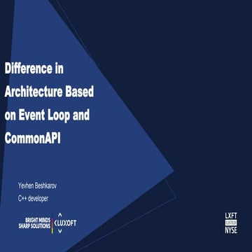 Yevhen Beshkarov "Difference in Architecture Based on Event Loop and ...