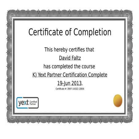 Yext Partner Certification | PDF