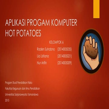 Aplikasi Progam Komputer Hot Potatoes | PPTX